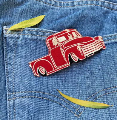 Vintage Old Red 1953 Chevy Truck Auto Embroidered Patches Pickup Car ...