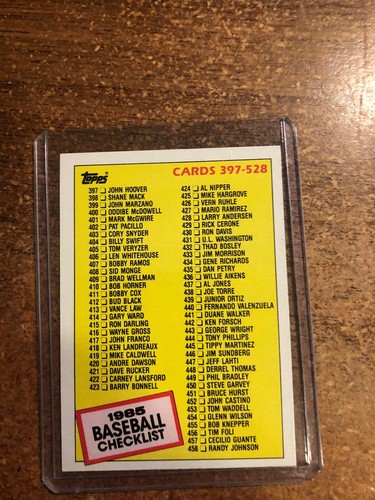 1985 Topps Baseball # 527 Checklist # 4 397-528 Unused | eBay
