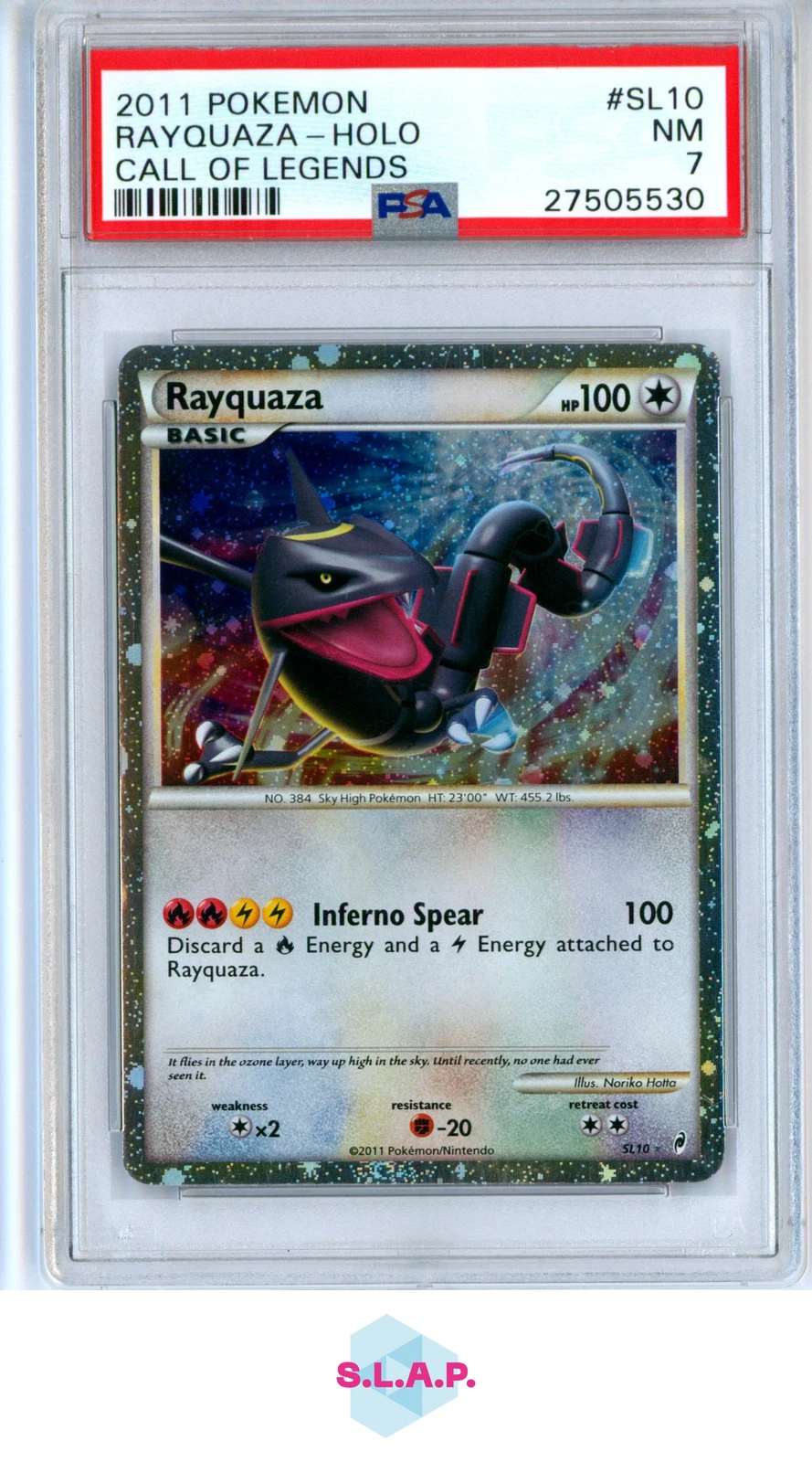 RAYQUAZA-HOLO CALL OF LEGENDS POKEMON CALL OF LEGENDS 2011 SL10 PSA 7