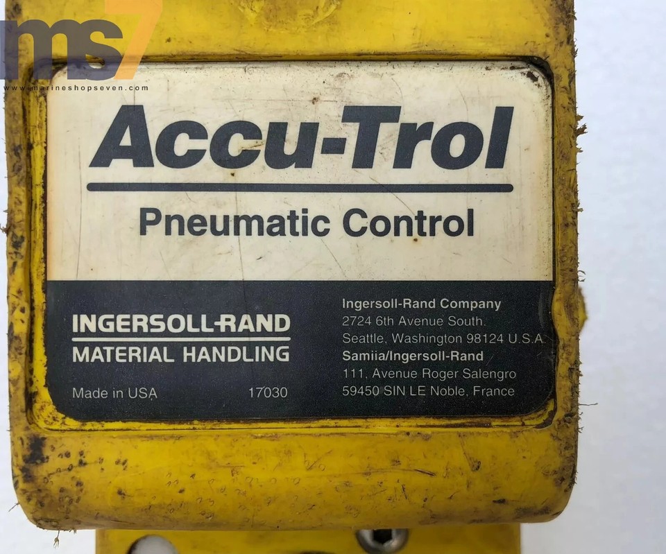 INGERSOLL RAND ACCU-TROL PNEUMATIC REMOTE CONTROL PENDANT FOR AIR WINCH ...