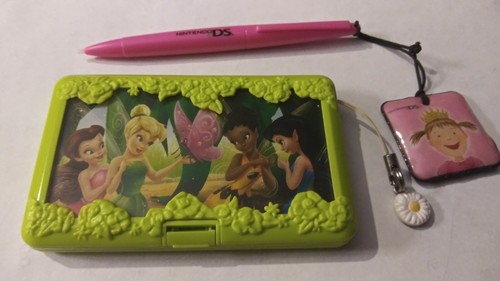 Nintendo DS Lite TINKER BELL FAIRY MIRROR GAME CASE STYLUS FLOWER ...
