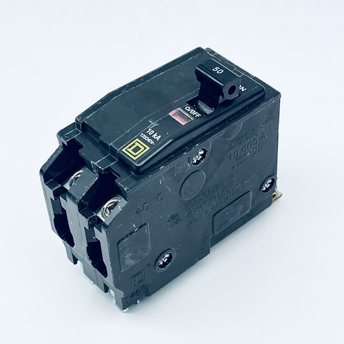 SQUARE D QOB250, MINIATURE CIRCUIT BREAKER, 2 POLE, 50 AMP, 120/240 VAC ...
