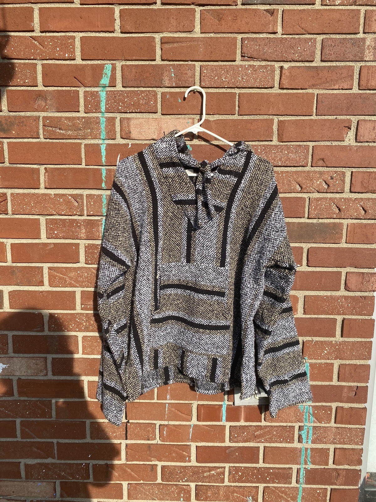 Mexican Blanket Baja Hoodie Poncho Drug Rug Pullover … - Gem