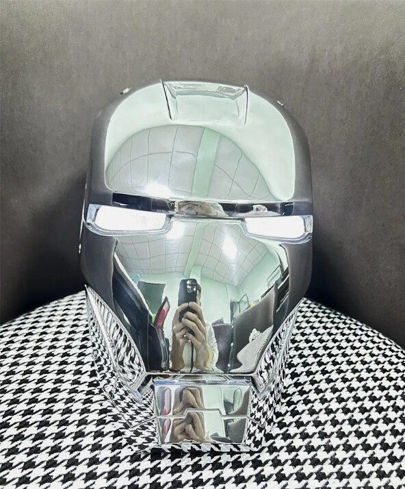 MK2 Iron Man 1:1 Metal Helmet LED Eyes Unpainted Helmet Mask Cosplay ...