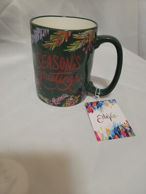 Etta Vee Coffee Mug Season's Greetings Christmas Jessica Raulet Green ...