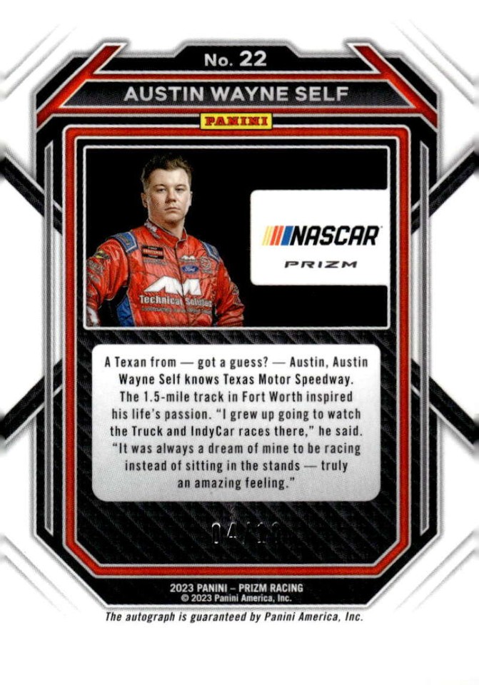 AUSTIN WAYNE SELF AUTO 2023 Panini Prizm /10 Gold Prizm Signatures #22 ...