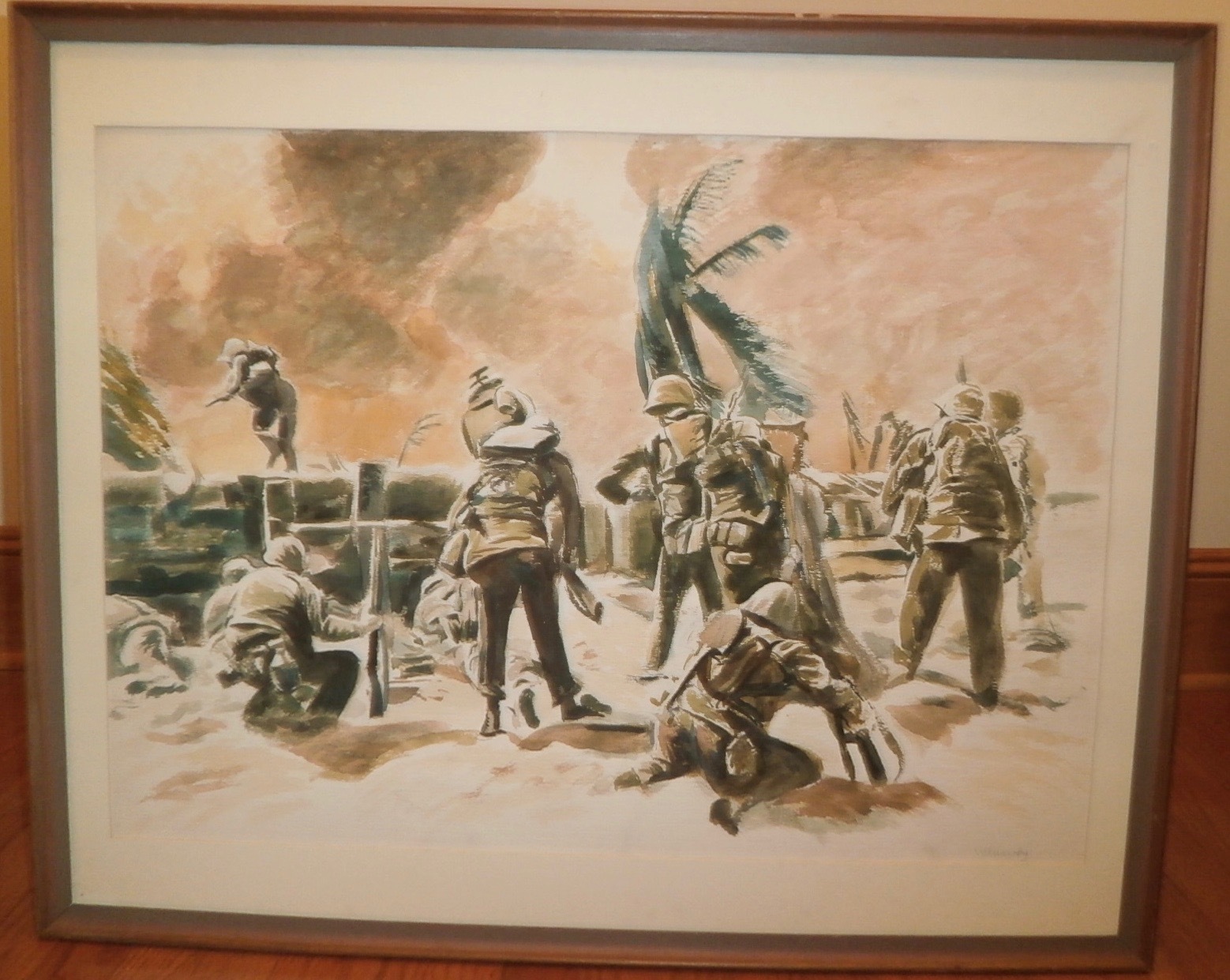 "South Pacific" WW 2 Combat Watercolor Painting-1992-Israel Louis ...