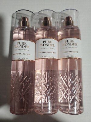 3 BATH & BODY WORKS PURE WONDER FINE FRAGRANCE MIST SPRAY SPLASH 8 OZ ...