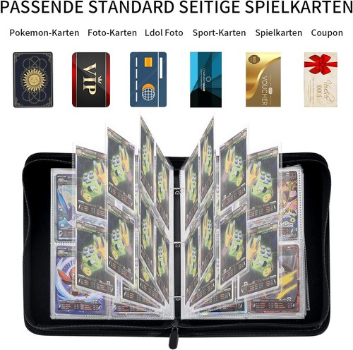 Trading Cards Binder 4/9 Pocket Zip Folder Sleeve Album Book Case ...