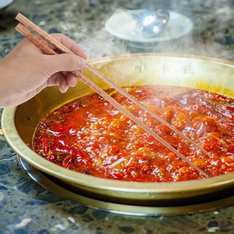 1 Pair Japanese Wooden Chopsticks Extra Long Cooking Chopsticks ...