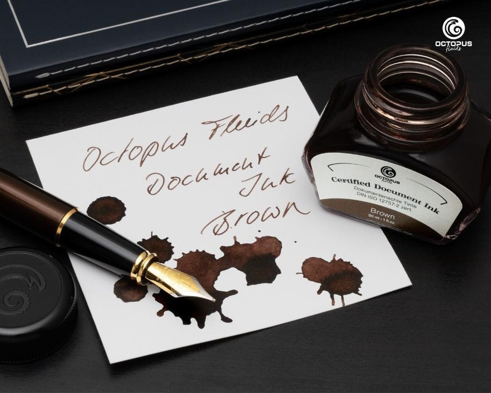 [Not available in Japan] Octopus Document Ink Fountain Pen Ink Brown ...