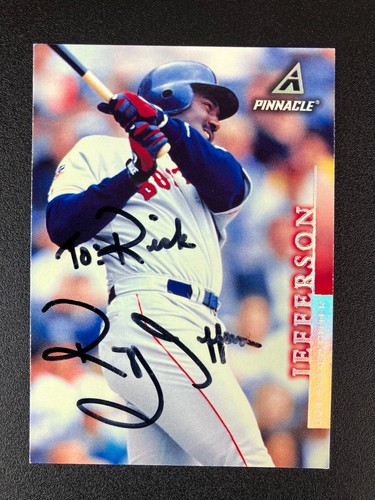 Reggie Jefferson 1998 Pinnacle Red Sox In Person IP TTM Signed Auto ...