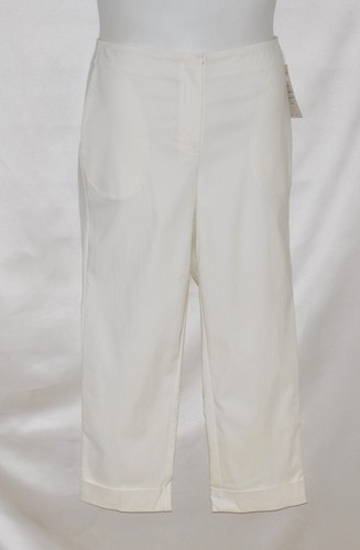 Joan Rivers Cropped Pants With Cuff Size S White | eBay