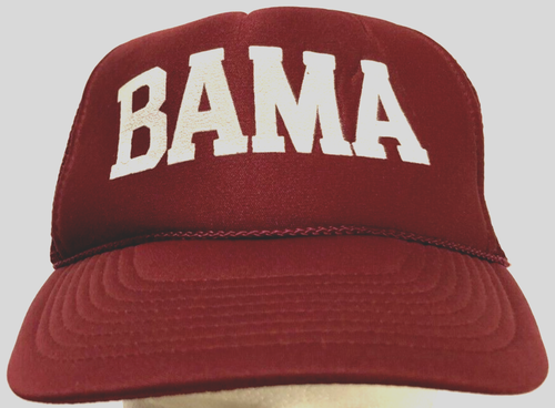 ALABAMA CRIMSON TIDE Vintage 90s NCAA Maroon Trucker Mesh BAMA Cap Hats ...