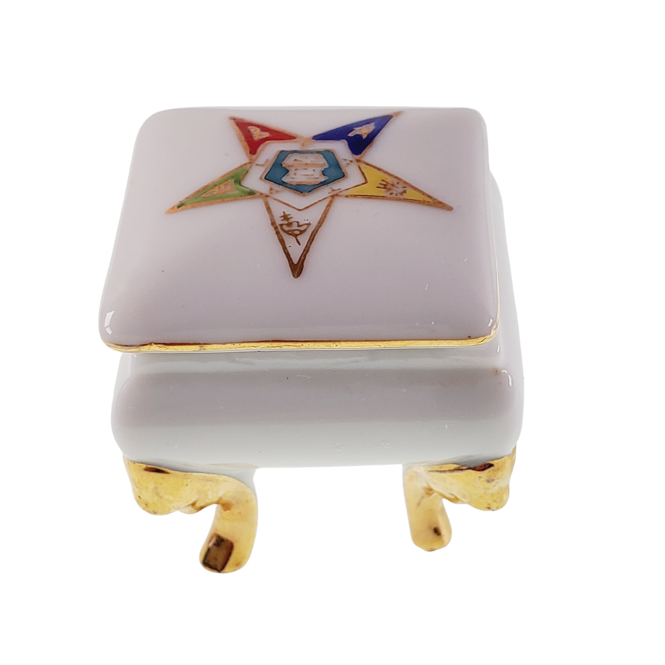 Masonic Temple - F.N. Kistner Co - Miniature Porcelain Trinket Box 1.5 ...