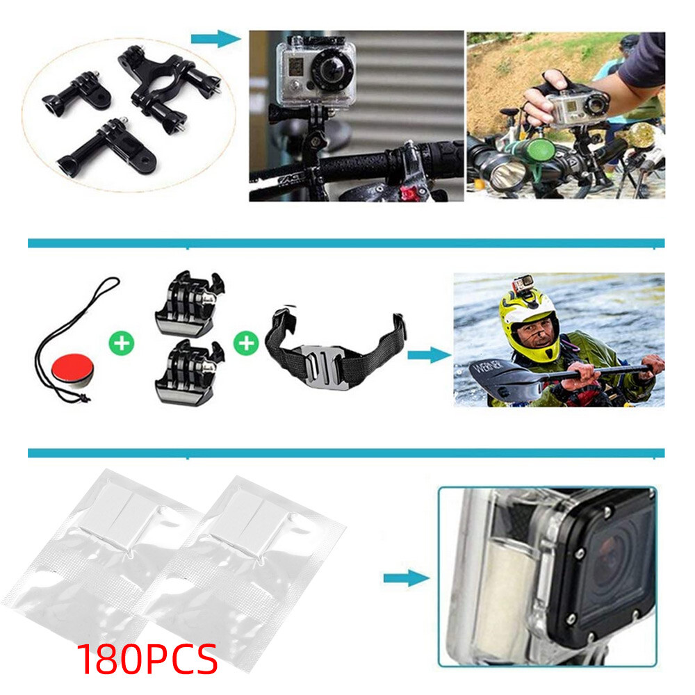 280x Accessories Kit for Gopro Hero 10 9 8 7 6 Monopod Head Chest Strap ...