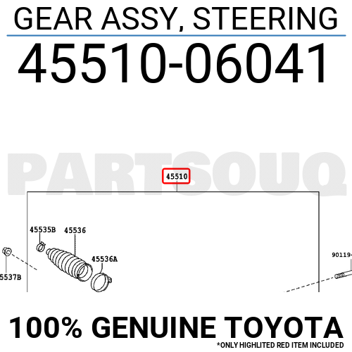 4551006041 Genuine Toyota GEAR ASSY, STEERING 45510-06041 | eBay