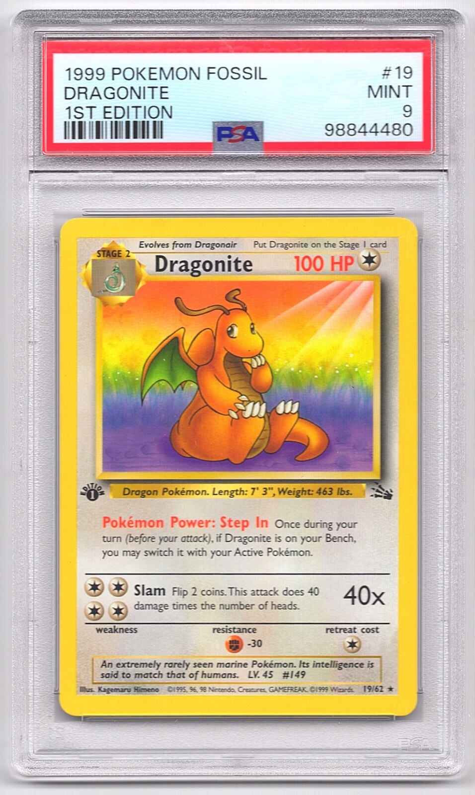 Dragonite 1999 Fossil #19/62 1st Edition Price Guide - Sports Card Investor