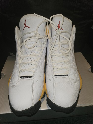 Men’s Nike Air Jordan 13 Retro White Yellow Del Sol Size 11 Authentic ...
