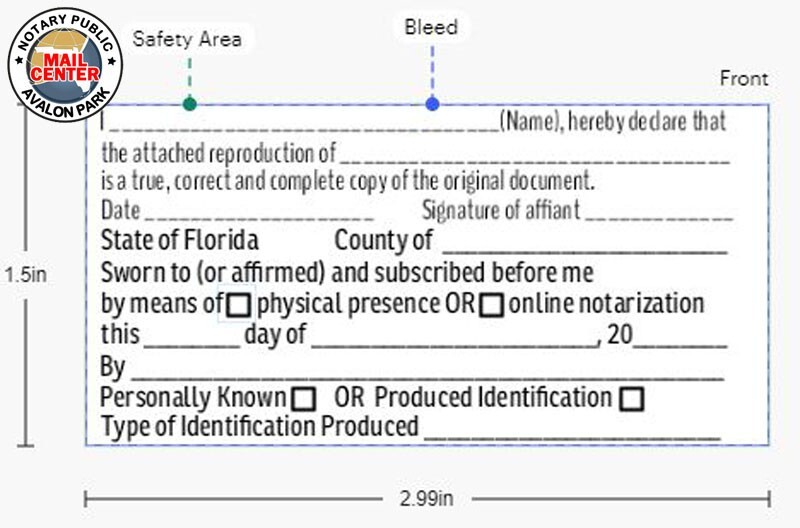 Notary Florida (Certification by Document Custodian) Self-Inking Trodat ...