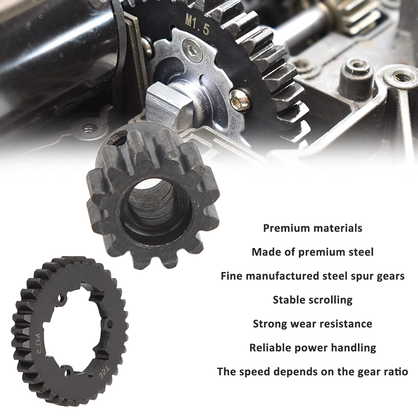 RC Car Gear Set Professional Steel 35T Spur Gear Motor Pinion Gear For ...