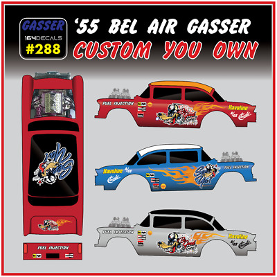 1x '55 Bel Air Gasser Waterslide Decals Compatible Hw Custom 1/64 Scale ...
