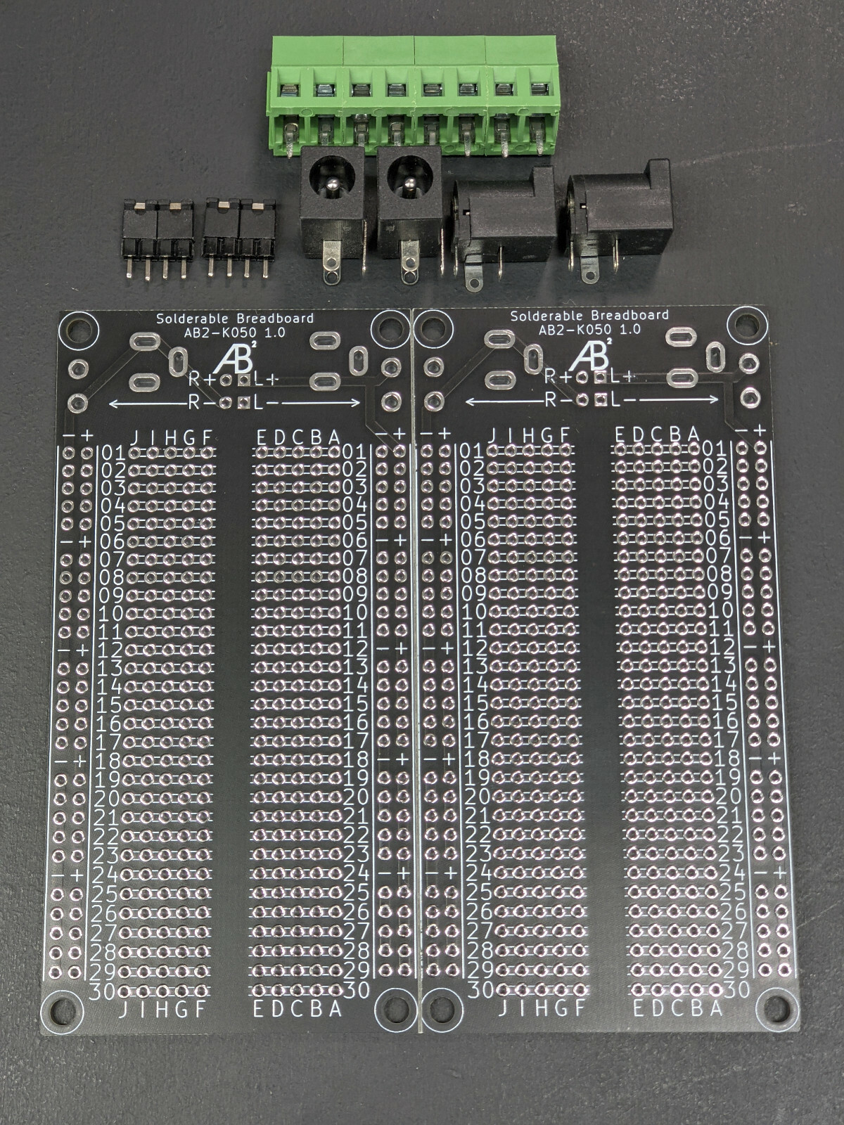 Black PCB Solderable Breadboards For Prototyping (Panel of 2)(Assembly ...