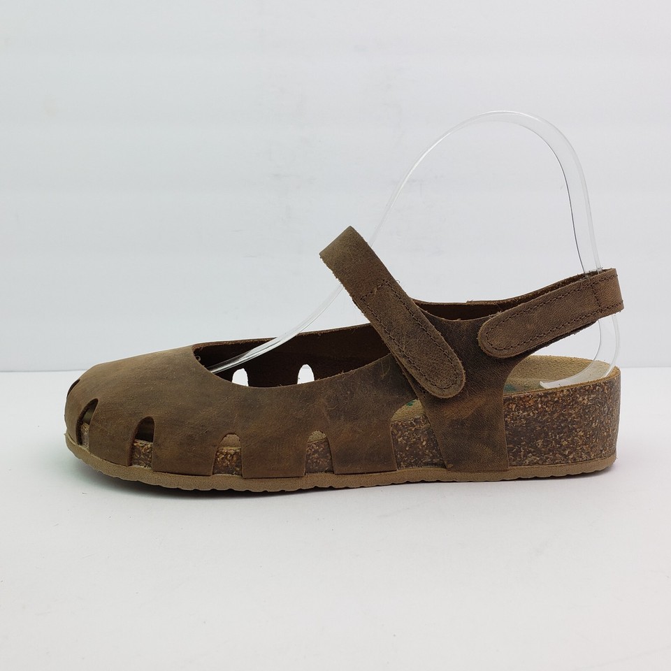 BioNatura Womens Size 8 EU 39 Brown Leather Cork Footbed Mary Jane ...