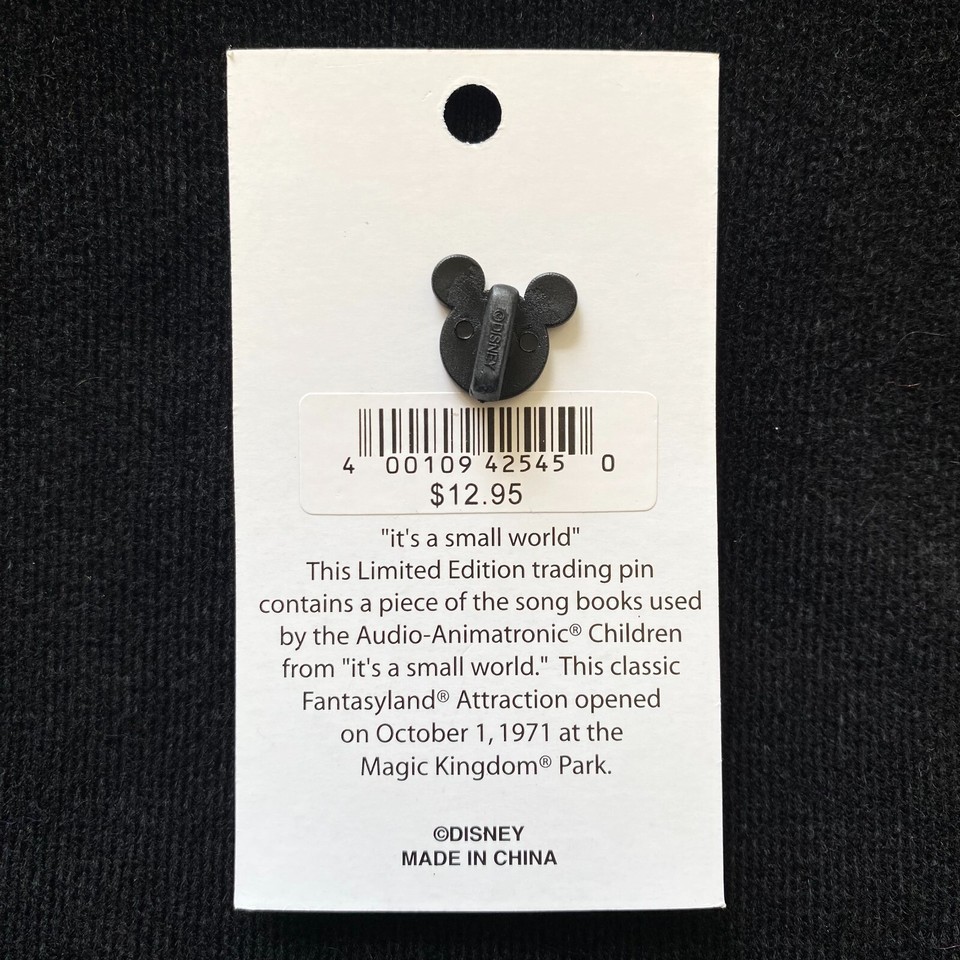 Disney Pin - It’s a Small World Piece of Disney History Pin II LE 2500 ...