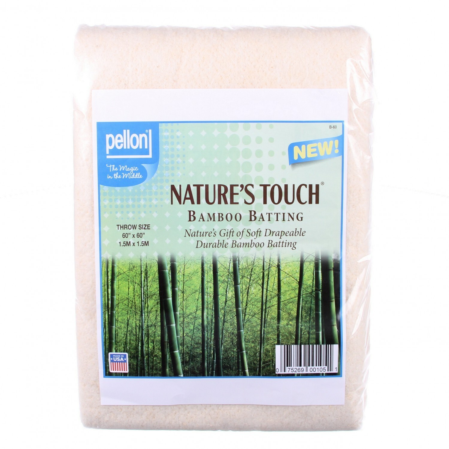 Pellon Natures Touch Bamboo Blend Batting with Scrim 1.5m x 1.5m ...