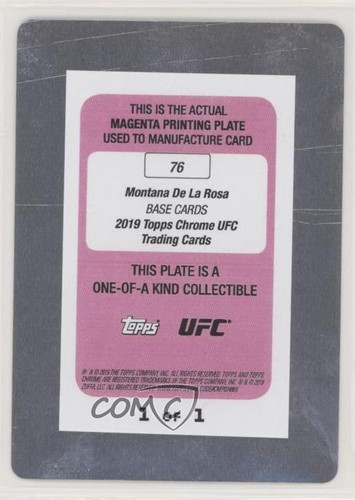 2019 Topps Chrome UFC - Printing Plate Magenta #76 Montana De La Rosa ...