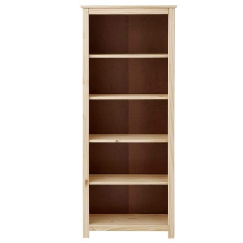 StyleWell Bookcase 58"H 4-Shelf Standard Natural Pine Wood Bookshelf ...