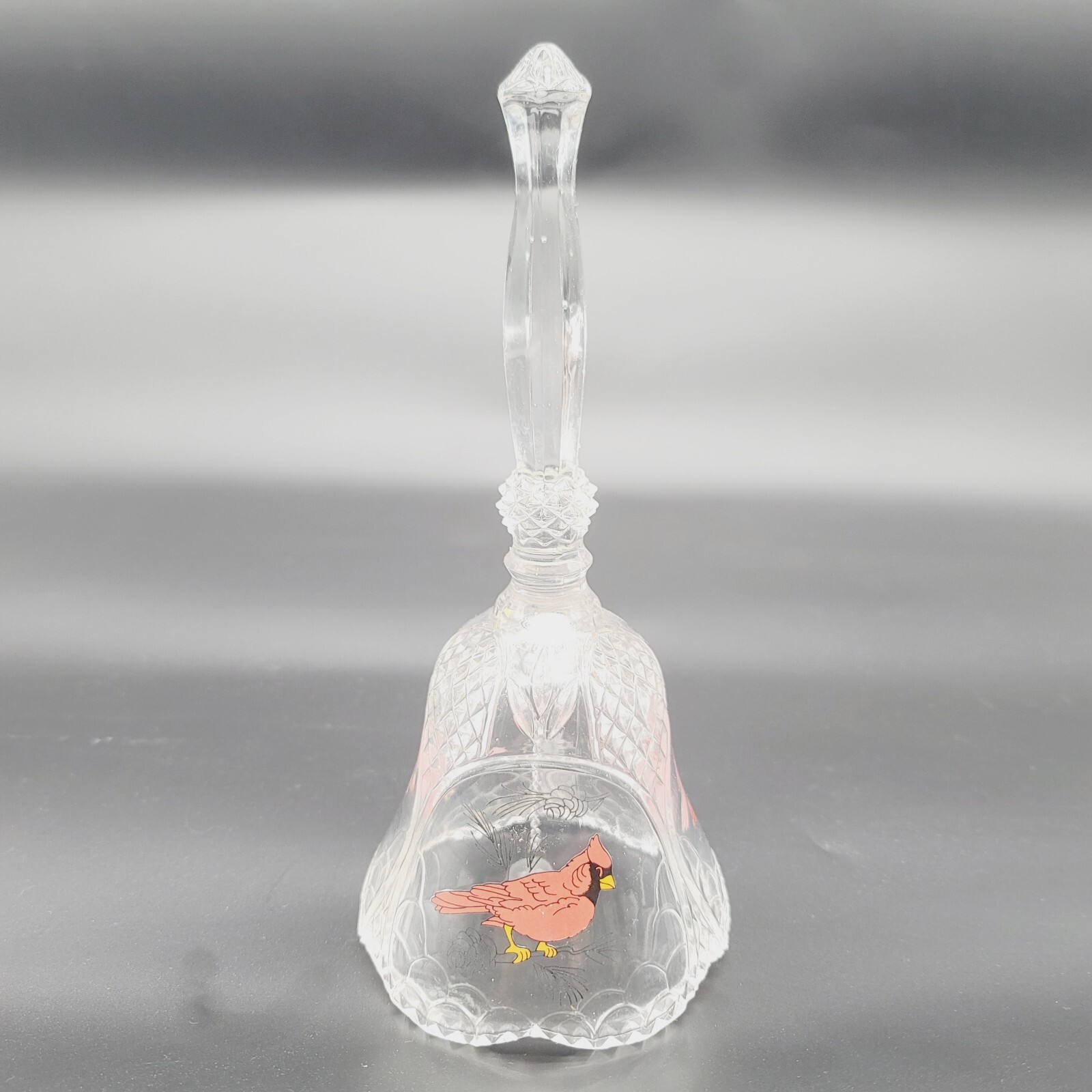 Vintage Clear Glass Bell With Cardinal Bird Glass Clapper 8" | eBay