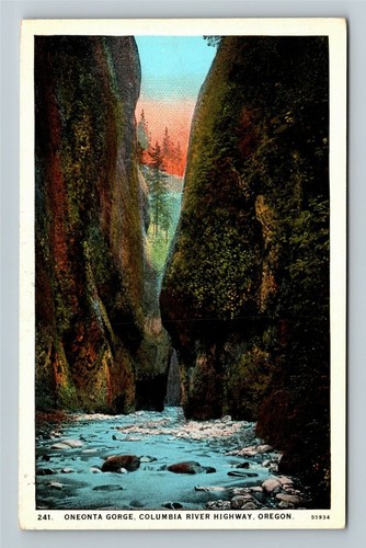 Columbia River Highway OR-Oregon, Oneonta Gorge Vintage Souvenir ...