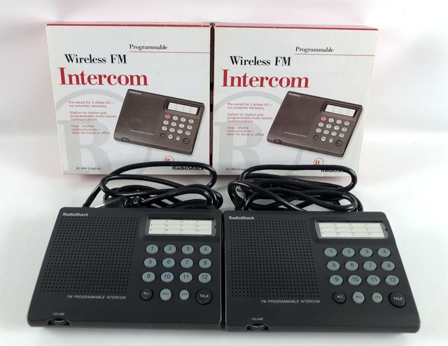 RadioShack Wireless Programmable Intercom FM 43-484 Graphite Office for ...
