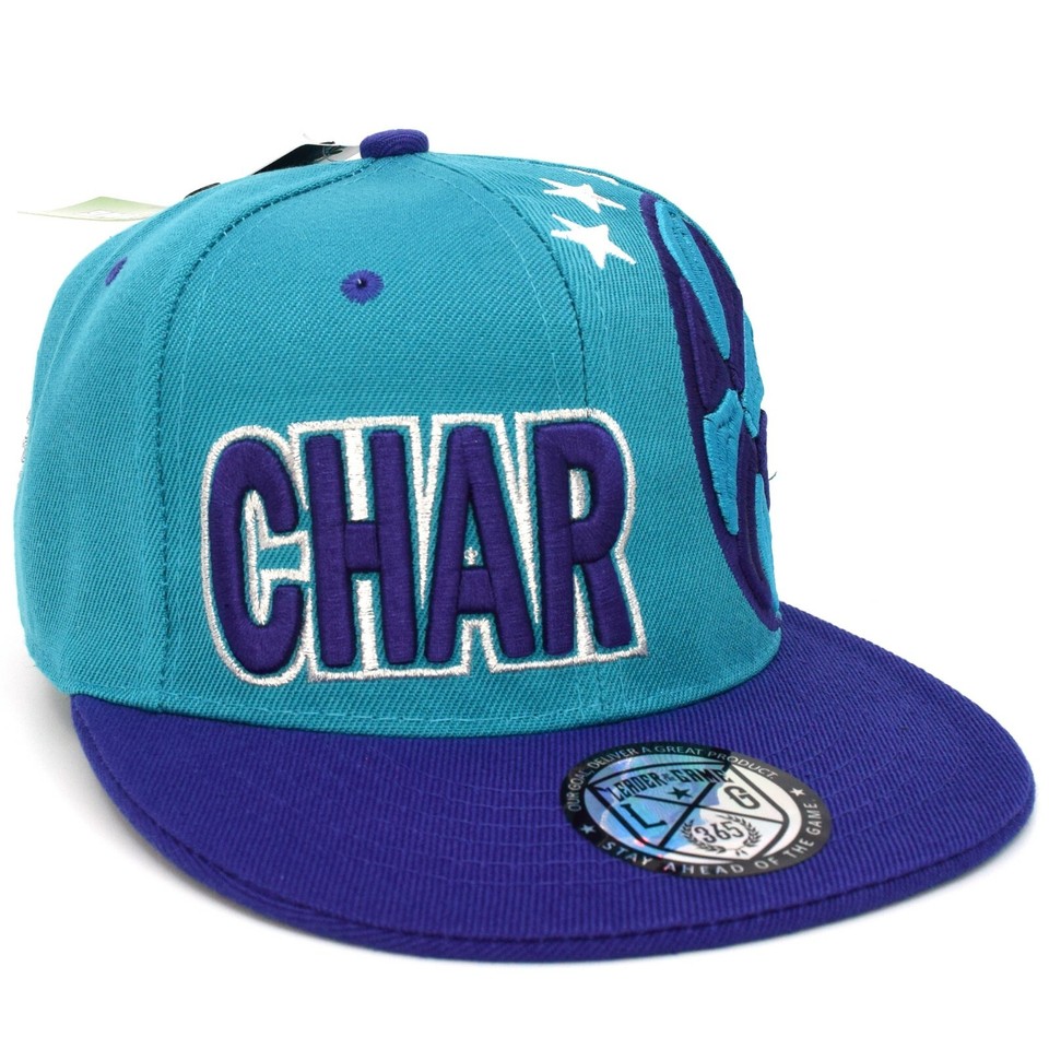Side Way Leader Charlotte Cap New Aqua Purple adjustable Snapback Hat ...