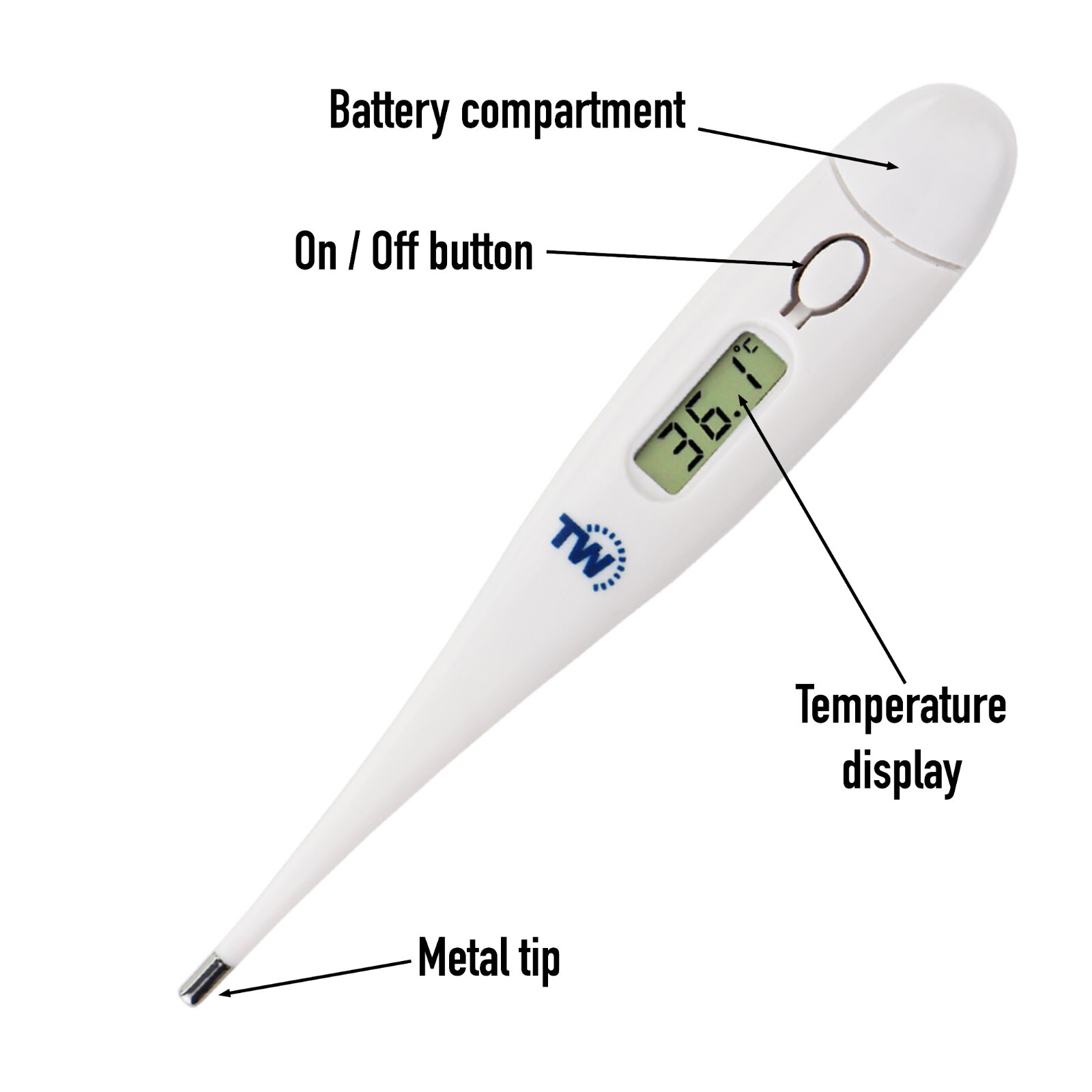 Temperature Thermometer for Adults & Children Oral Under Arm Medical ...