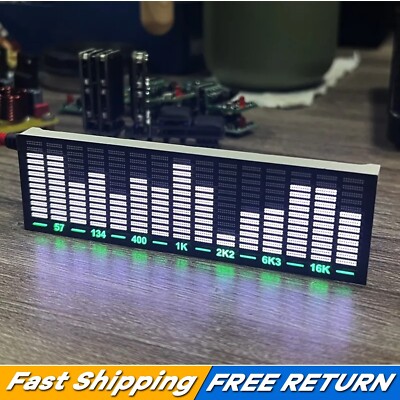 LED Music Spectrum Display Analyzer Audio 15 Level Indicator Rhythm VU ...