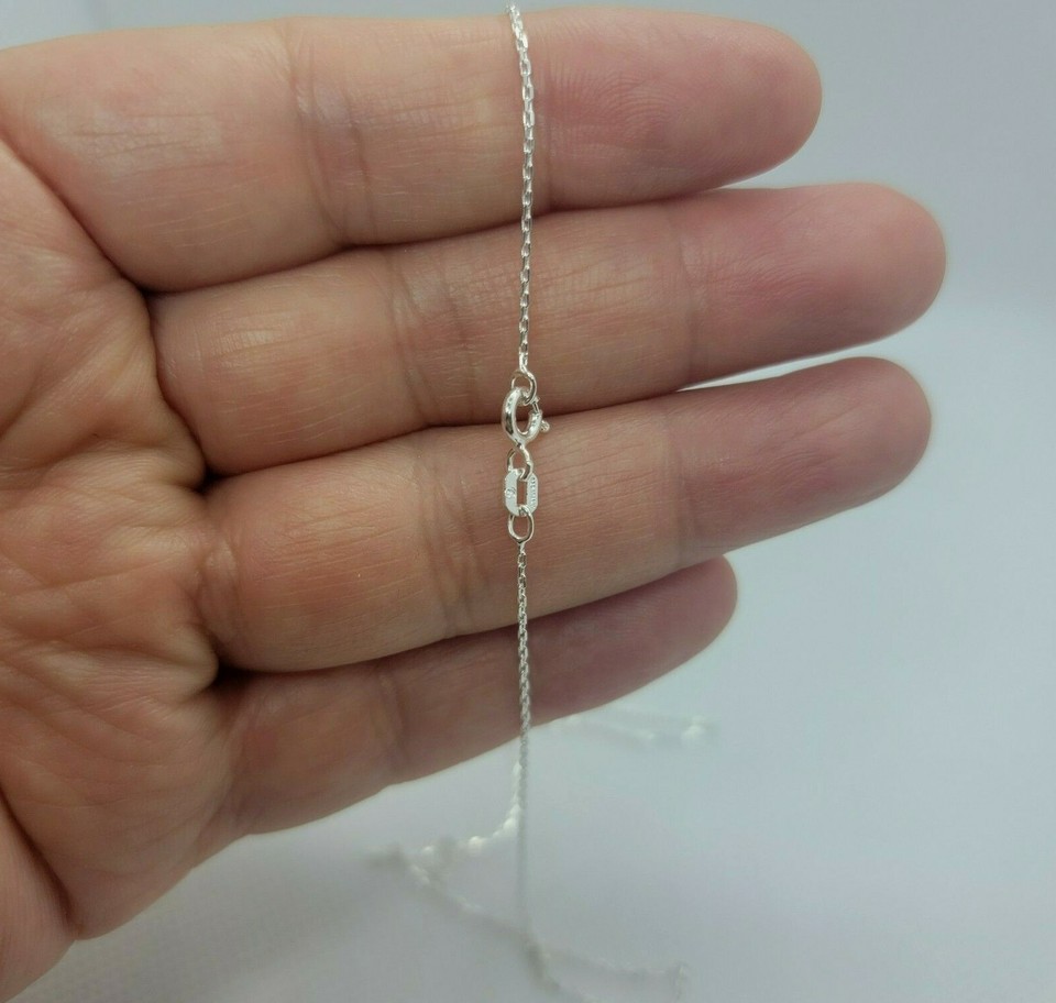 925 Sterling Silver Very Thin Fine Boston Link Chain Necklace 1mm 16 18 ...