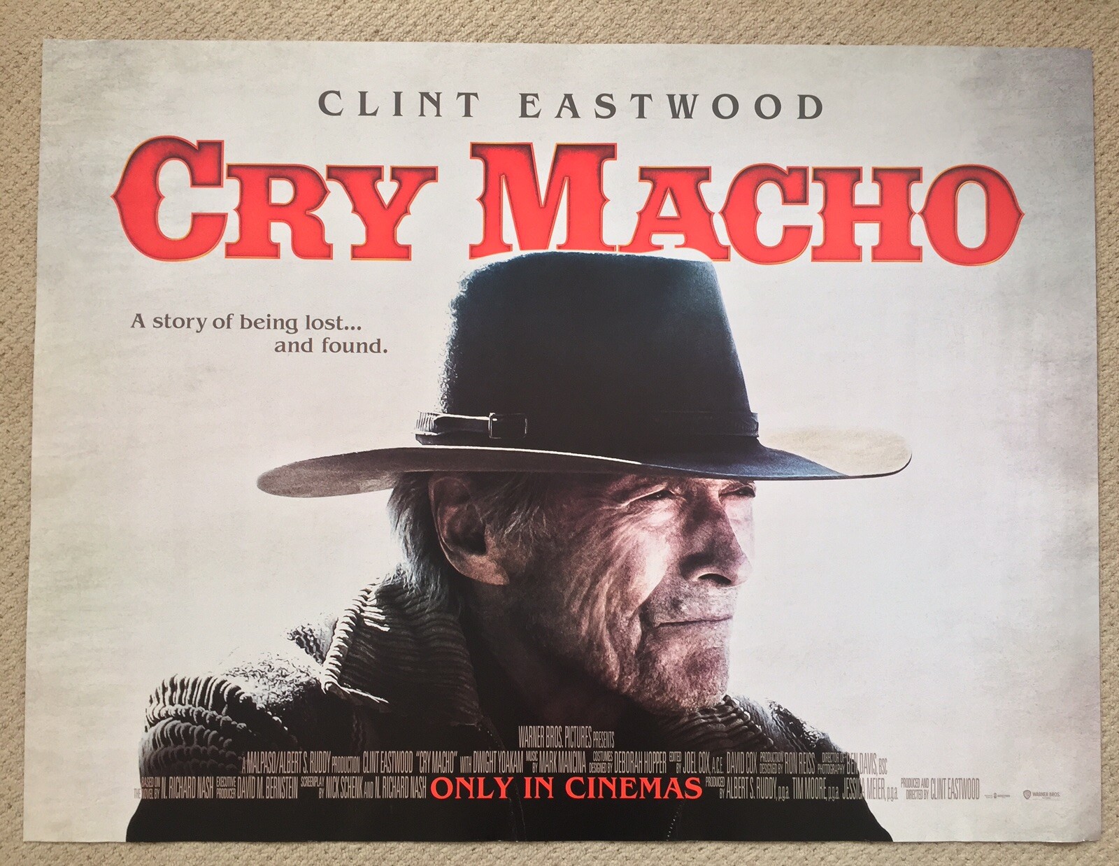 Cry Macho (2021), Clint Eastwood, Original UK Cinema Quad Poster 30"x40 ...