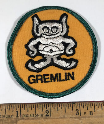 Vintage 1970s AMC Gremlin Logo Patch 3” American Motors Corp. Gold ...