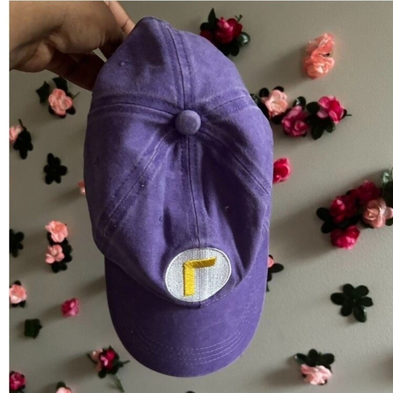 New Purple L Walugi Luigi Dad Cap Hat Mario Bros Mangione Slouchy ...