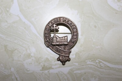 Scottish Per Mare Per Terras Crest Crown Cross BADGE KILT PIN Brooch 2 ...