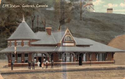 GODERICH Ontario Canada postcard Huron County CPR train station depot ...