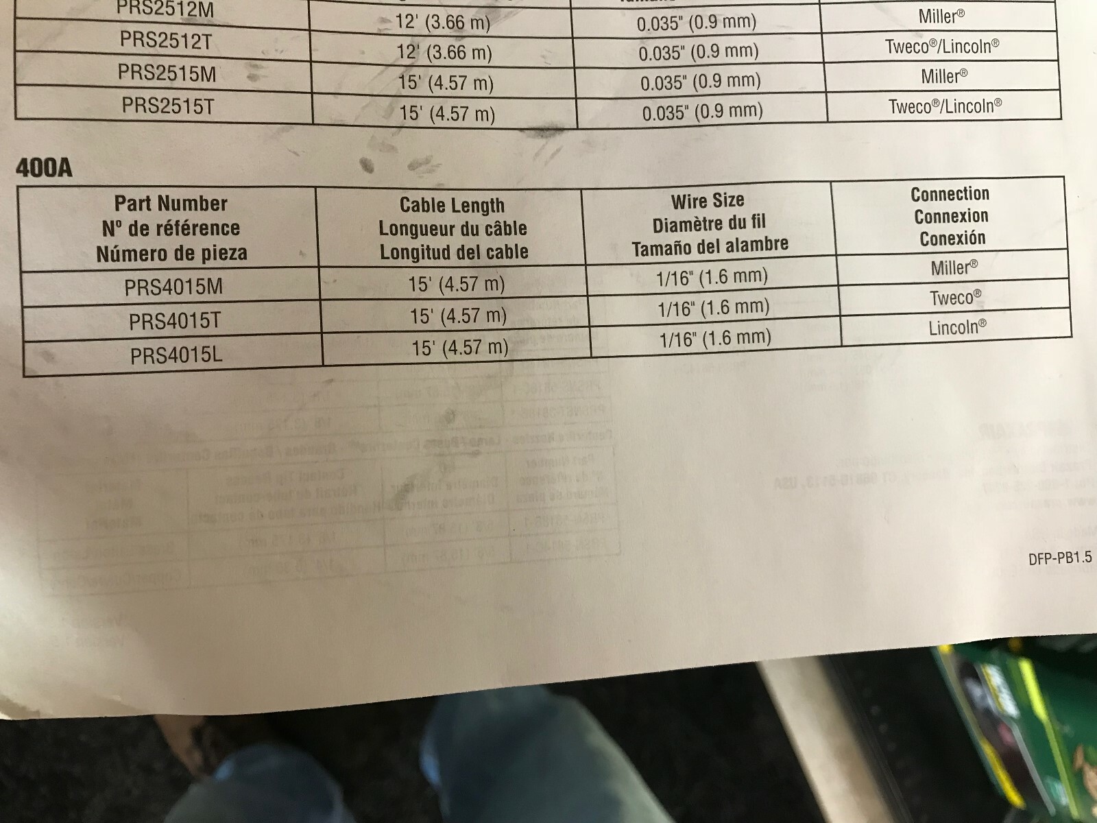 Prostar 400Amp MIG Gun 15' 1/16 (1.6mm) Lincoln PRS4015L | eBay UK