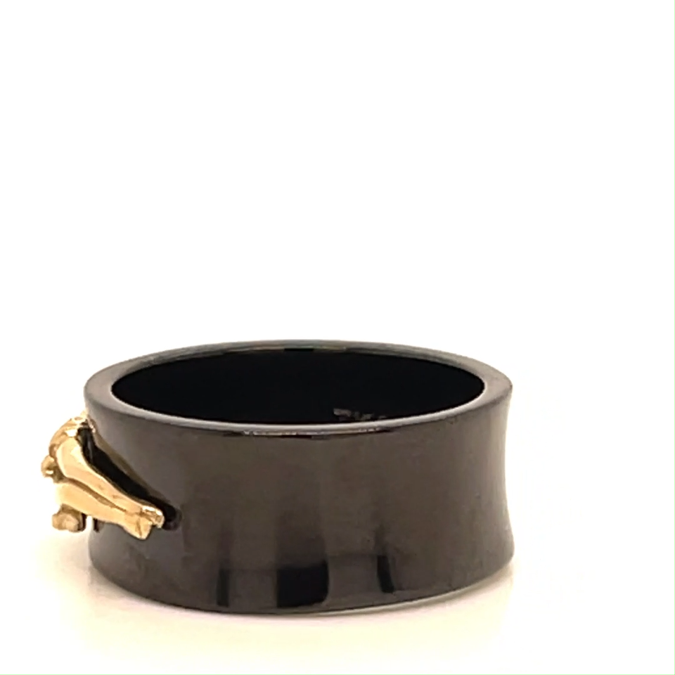 Men's Stainless Steel Black & Gold Plated Jesus Christ Ring Religious ...