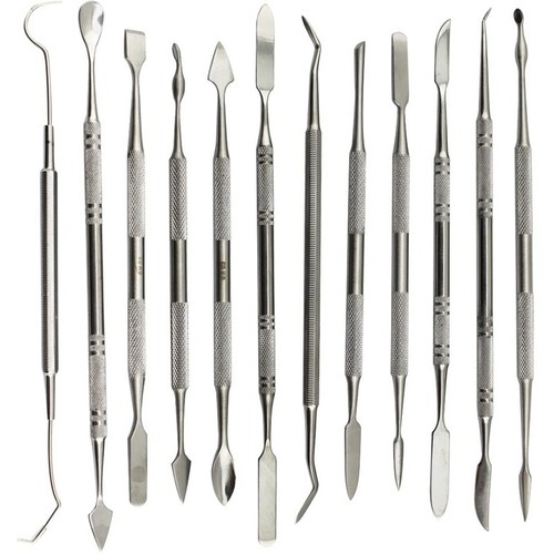 12 Pcs Wax Carvers Set Ended Dental Wax Modeling Sculpting Tools Dental ...