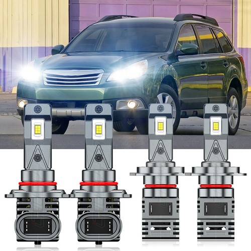 For Subaru Outback 2010-2014 4Pcs LED Headlight High & Low Bulbs Combo ...