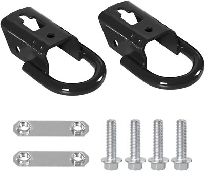 Pair (2) Black Tow Hooks w/ Hardware for Ford F-150 2009-2021 Cab ...