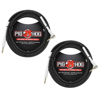 Pig HOG 18.6' Feet Instrument Cable Black, Straight-Angeled (2-Pack) | eBay